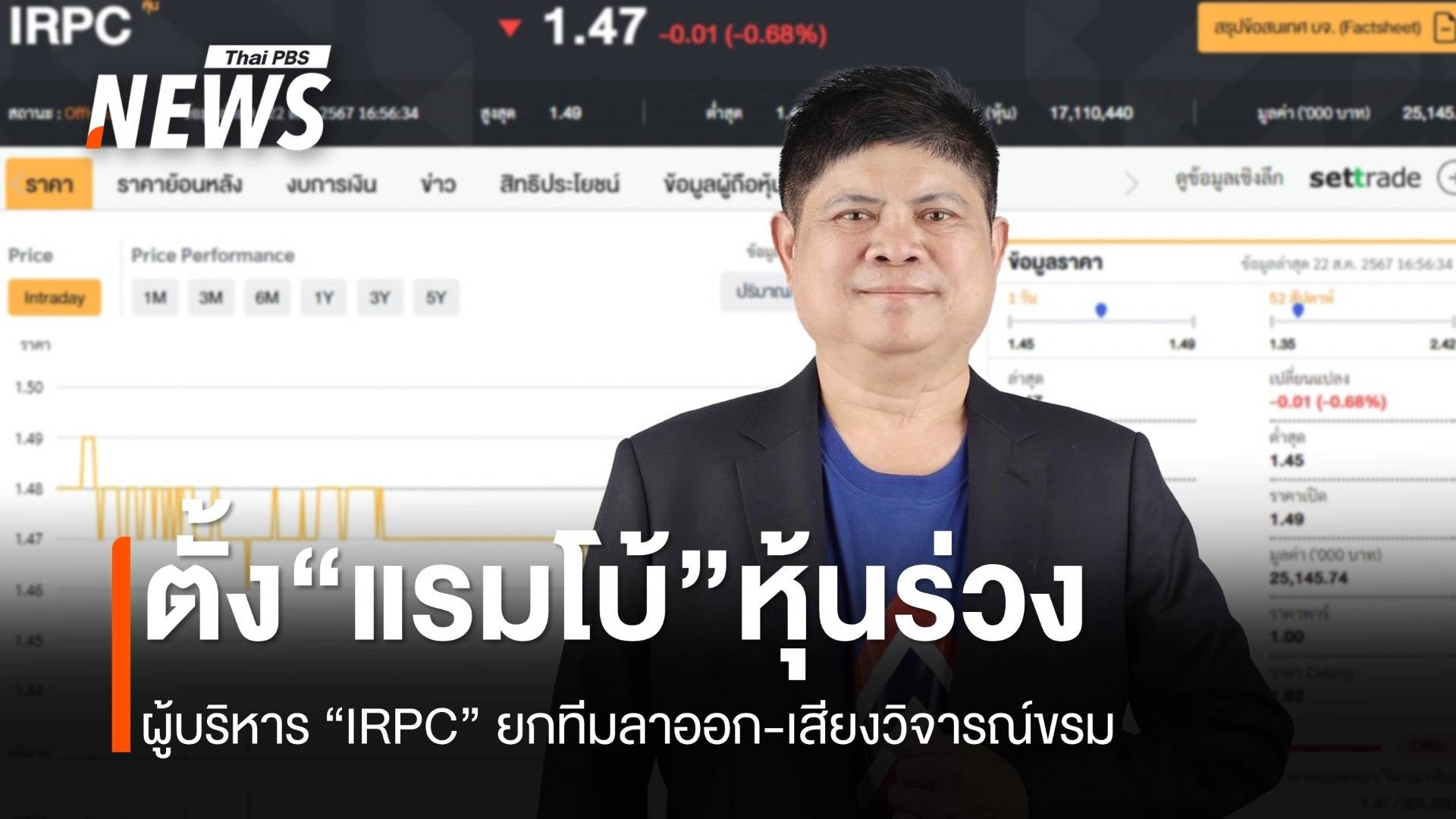 หุ้น IRPC ร่วง หลังตั้ง “แรมโบ้ อีสาน” เป็นกรรมการอิสระ | Thai PBS News ข่าวไทยพีบีเอส