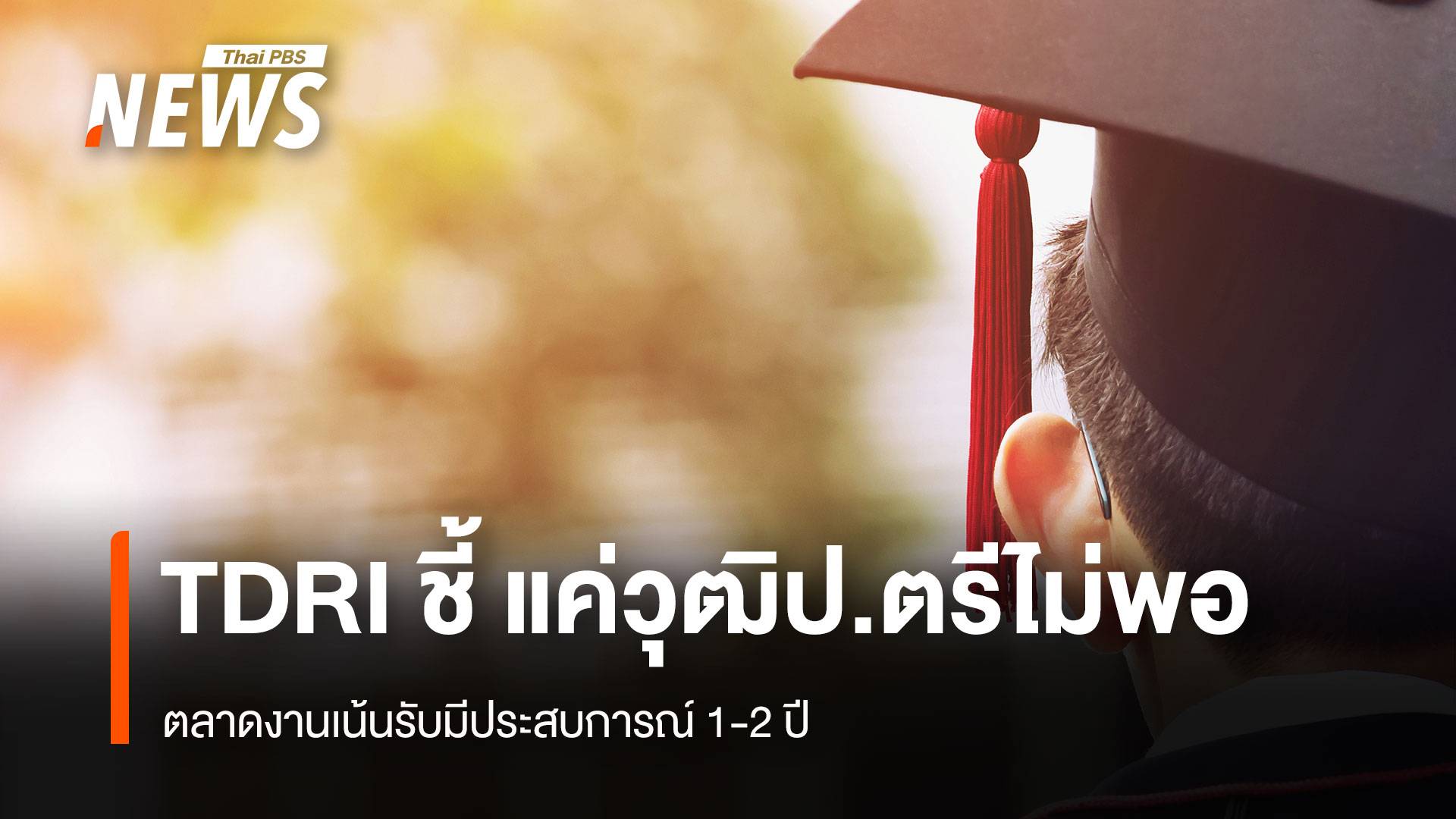 TDRI ชี้ แค่วุฒิป.ตรีไม่พอ ตลาดงานเน้นรับมีประสบการณ์ 1-2 ปี | Thai PBS News ข่าวไทยพีบีเอส