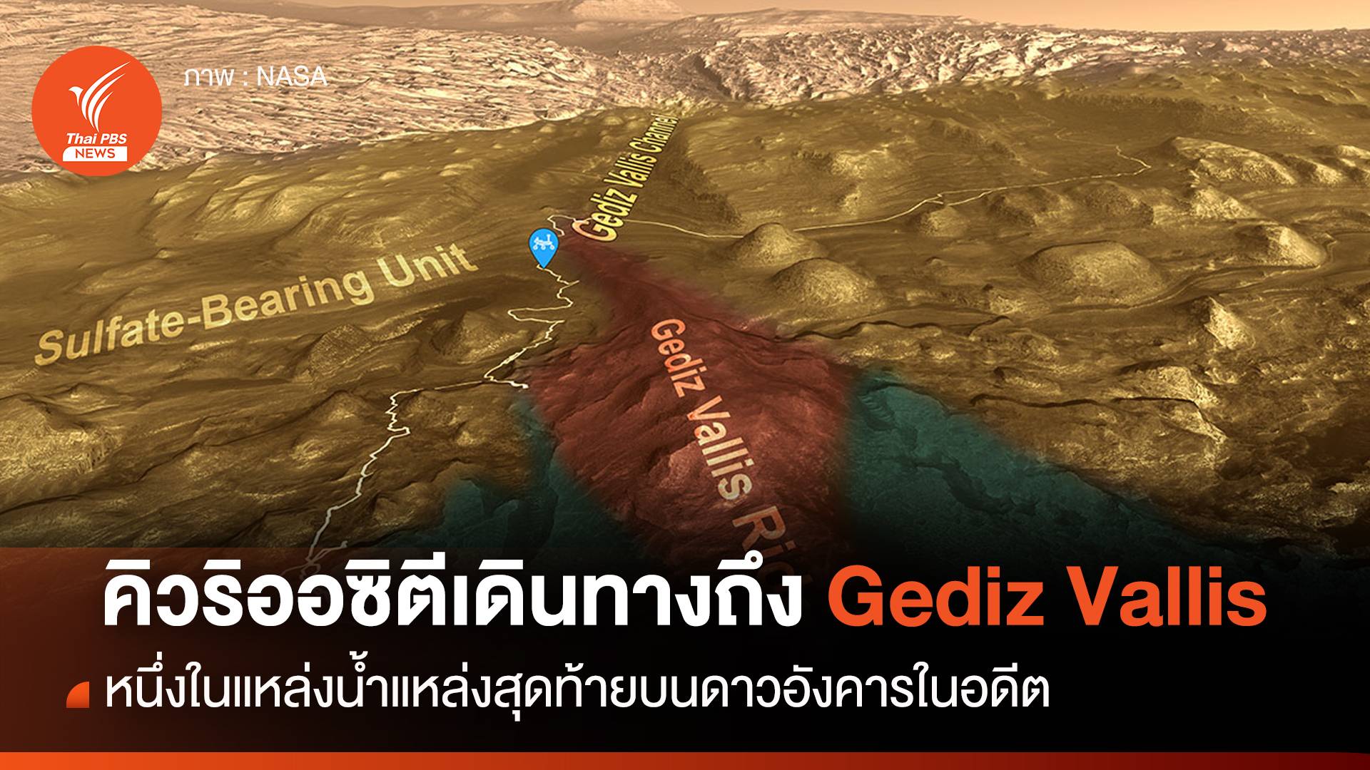 "คิวริออซิตี" เดินทางถึงหุบเขา Gediz Vallis แหล่งน้ำสุดท้ายบนดาวอังคาร ...